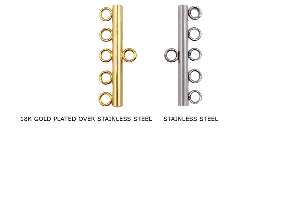 Bar Clasp - Five bead strand reducer connector - Five Strand Bar Clasp - Bead Store -Jewelry ...