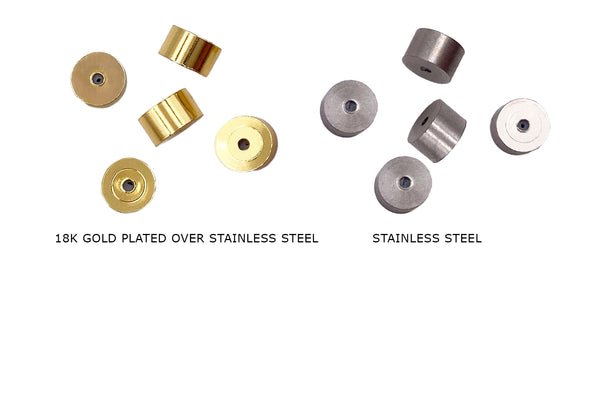 18k Gold Plated Earring Back - Earring Back - Cylinder Earring Back ...