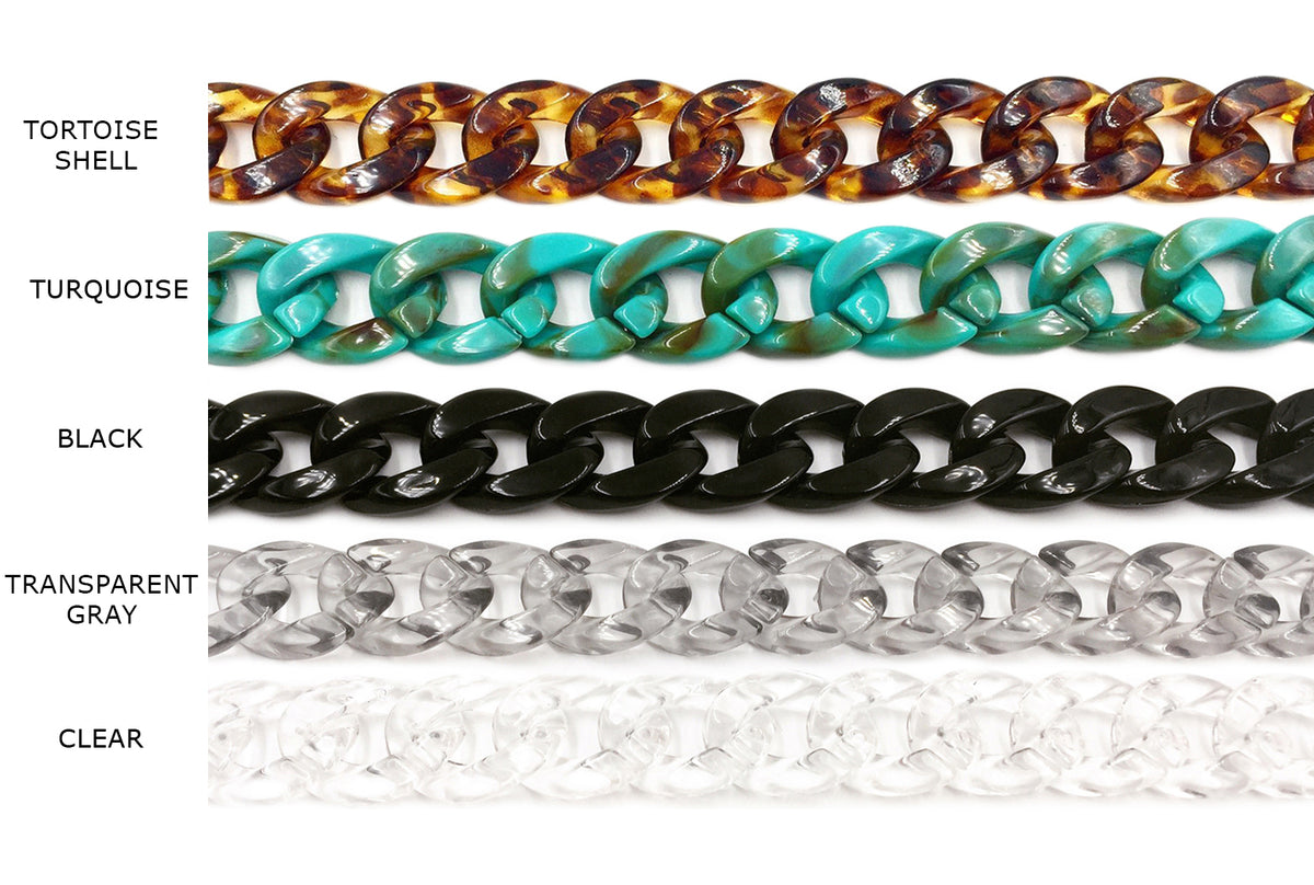 Acrylic Plastic Curb Chain DIY Bulk Jewelry Supplies 10K Items Athenian Fashions Inc