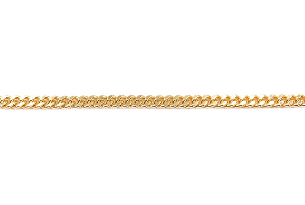 18 Karat Gold Plated Brass Curb/Cuban Chain for DIY Jewelry Making ...