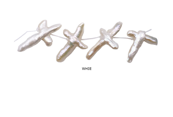 Cross Shaped Pearl - Pearl Cross - Fresh Water Pearl Cross - Irregular ...