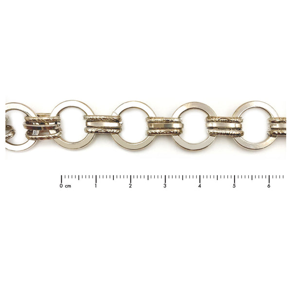 Chain- Gold, Rhodium - Flat Round Link Chains with connectors ...
