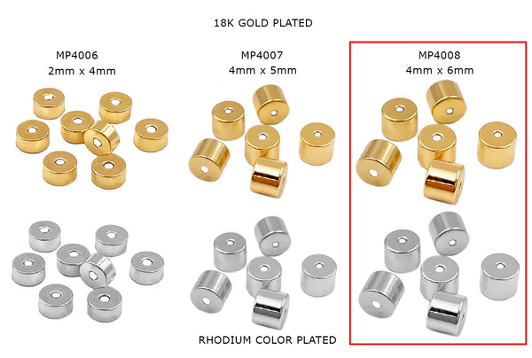 18k Gold Plated Earring Back - Earring Back - Cylinder Earring Back ...