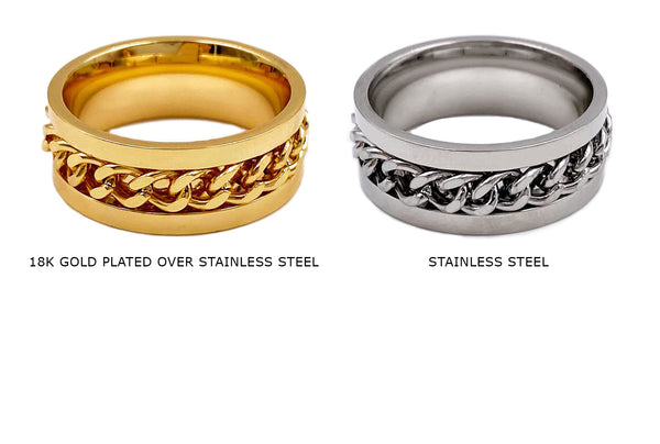 Stainless Steel Chain Ring - Stacking Rings - Curb Chain Ring ...